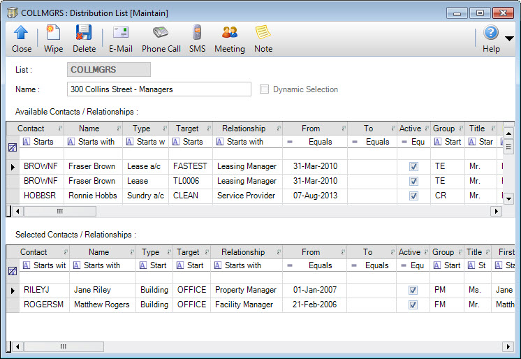 Maintaining Contact Distribution Lists