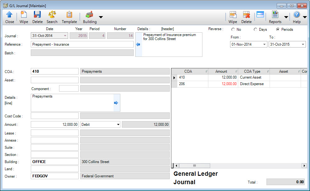 Entering General Ledger Journals