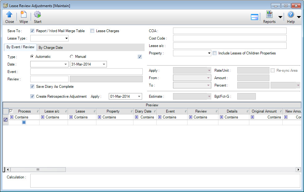 Processing Lease Review Adjustments