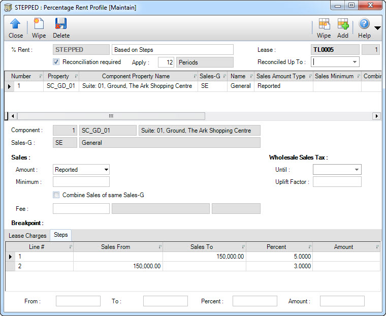 Adjusting Percentage Rent Profiles for Lease Charges