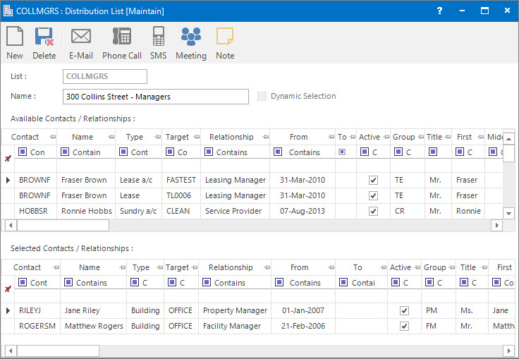 Maintaining Contact Distribution Lists