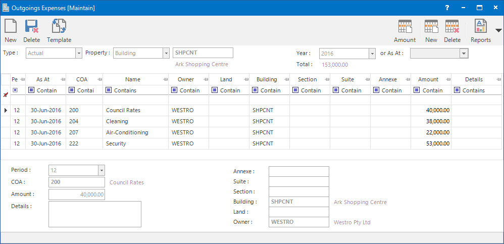 Maintaining Outgoings Expenses
