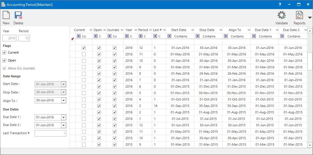 Maintaining Accounting Periods