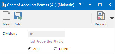 Maintaining Chart of Accounts Permits - All