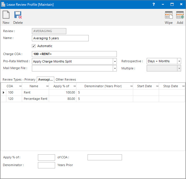 Maintaining Lease Review Profiles