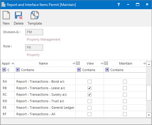 Maintaining Report and Interface Items Permits