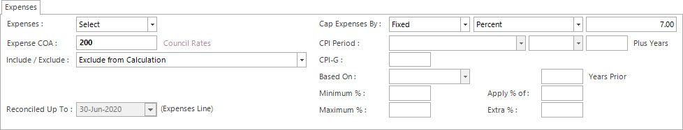 Shared Optional Tab: Outgoings Expenses