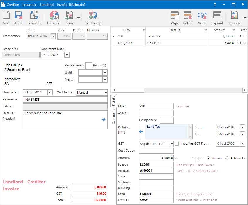 Entering Landlord Invoices