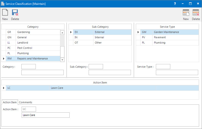 Maintaining Service Classifications